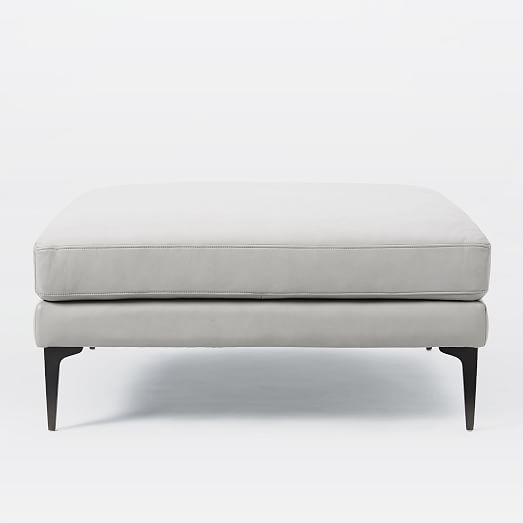 Andes Leather Ottoman | West Elm