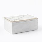 Brass Inlay Marble Box - Rectangle, Jewelry Organization | West Elm