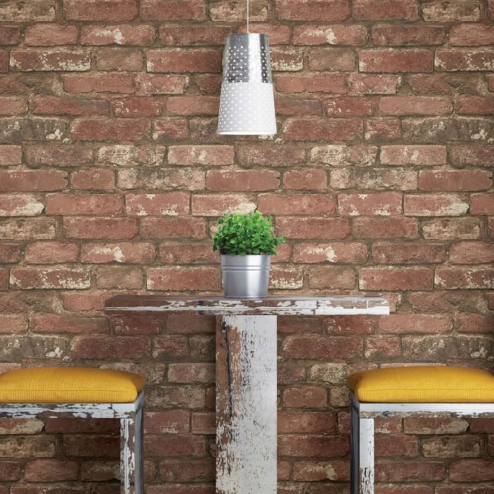 Distressed Red Brick Wallpaper | West Elm