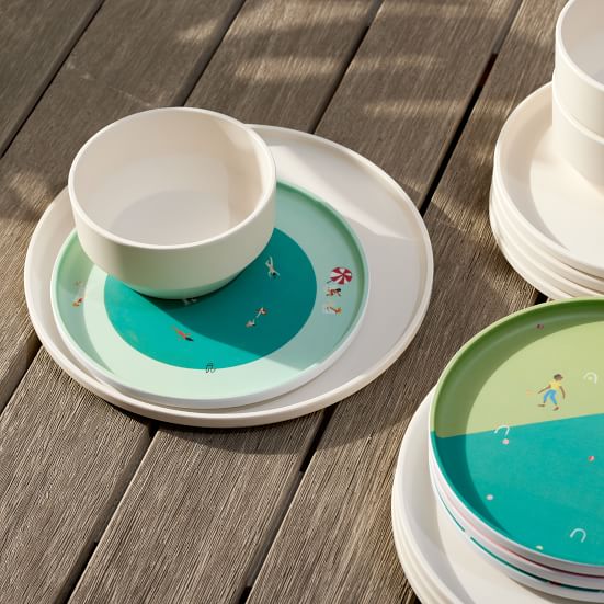 Aaron Probyn Melamine Sporting Salad Plates Sets | West Elm