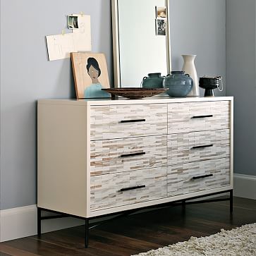 Wood Tiled 6-Drawer Dresser (54") | West Elm
