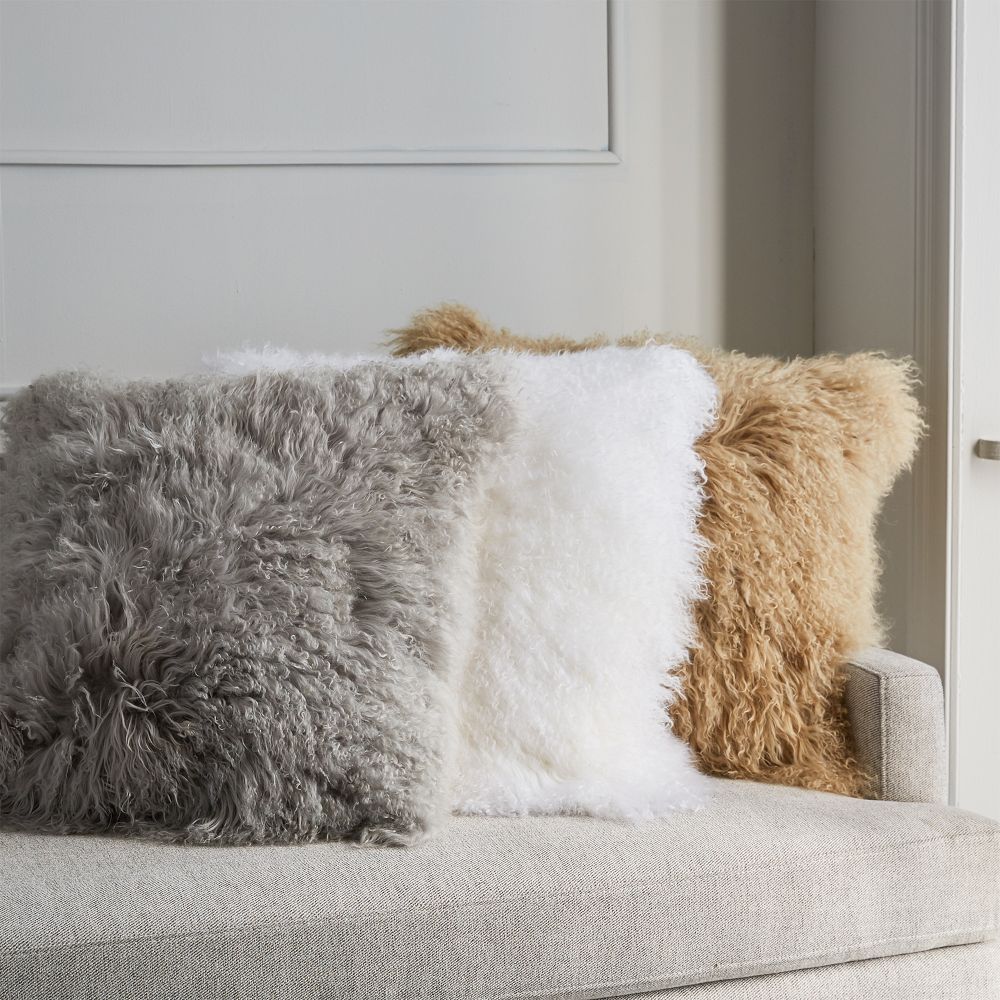 Mongolian Lamb Pillow Cover | West Elm