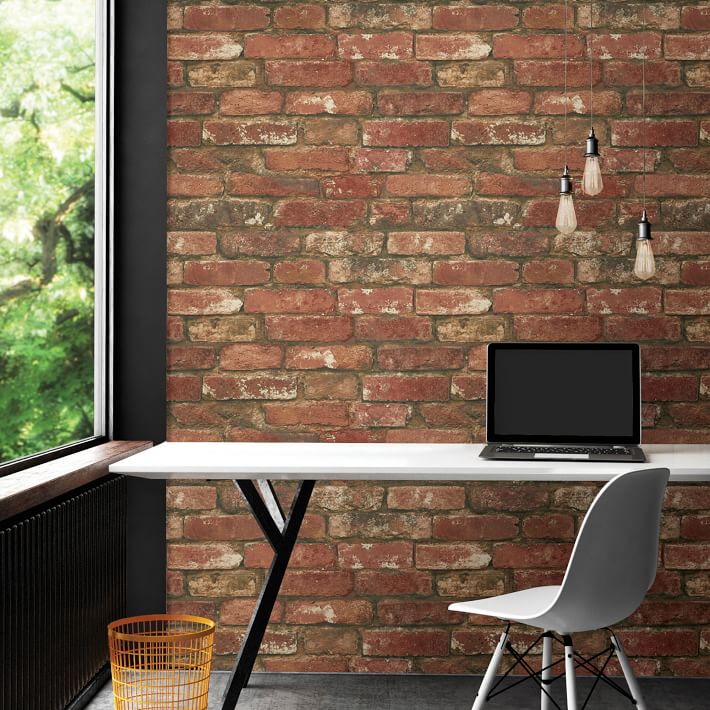 Distressed Red Brick Wallpaper | West Elm