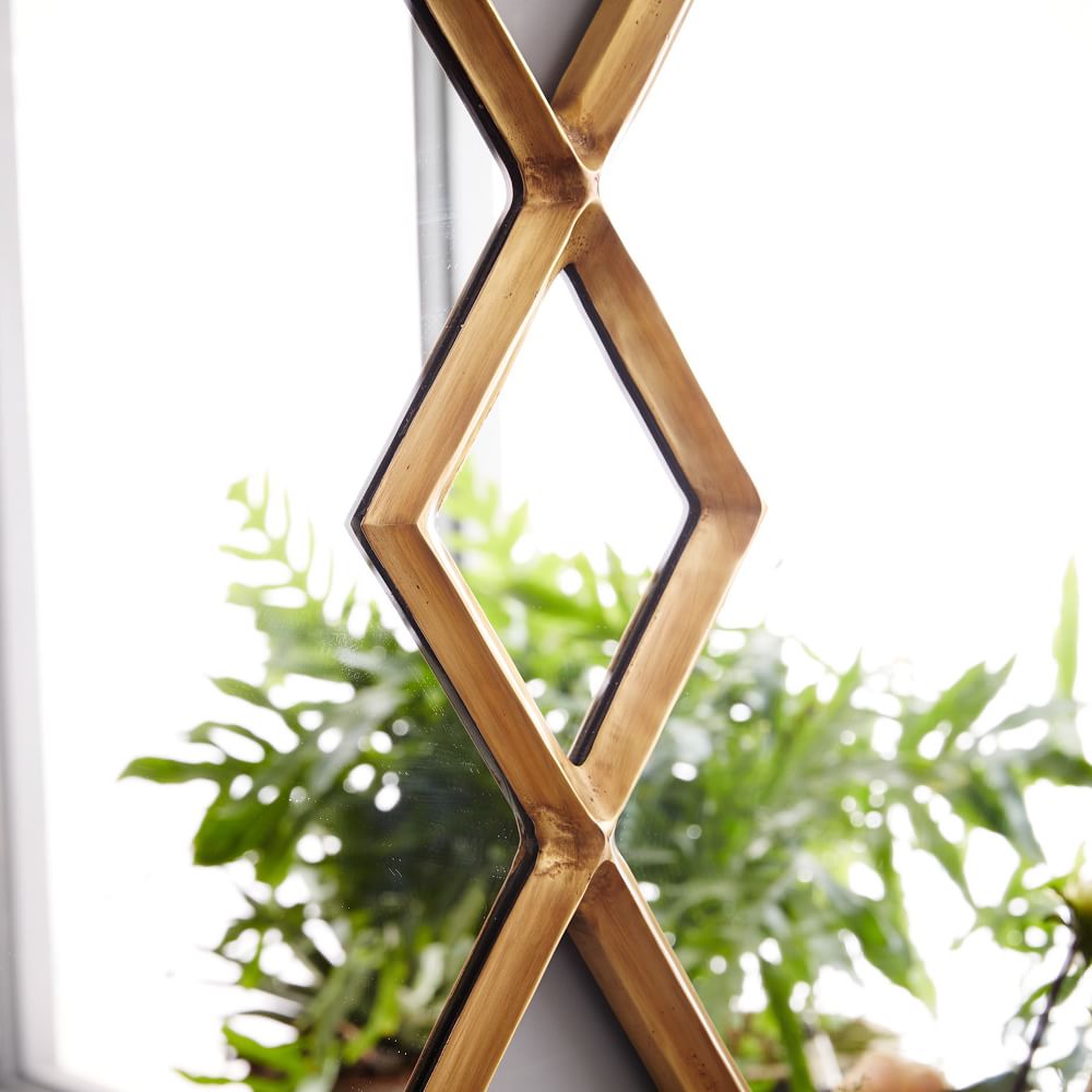 Overlapping Diamonds Metal Wall Mirror - 54"W x 36"H | West Elm