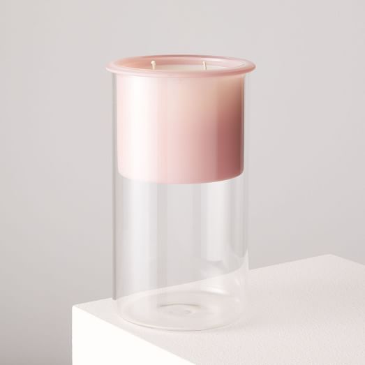 Floating Glass Candle - Coral Dusk | West Elm