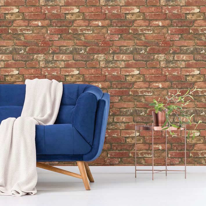 Distressed Red Brick Wallpaper | West Elm