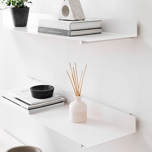 Floating Lines Single Shelves - White | West Elm