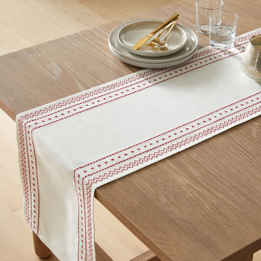 Cross Stitch Embroidery Runner | West Elm