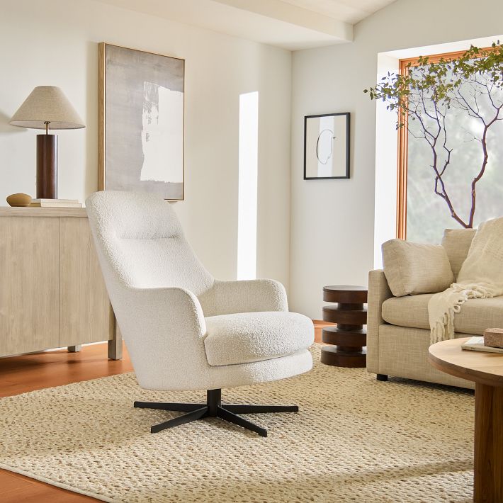 Viv High-Back Swivel Chair | West Elm