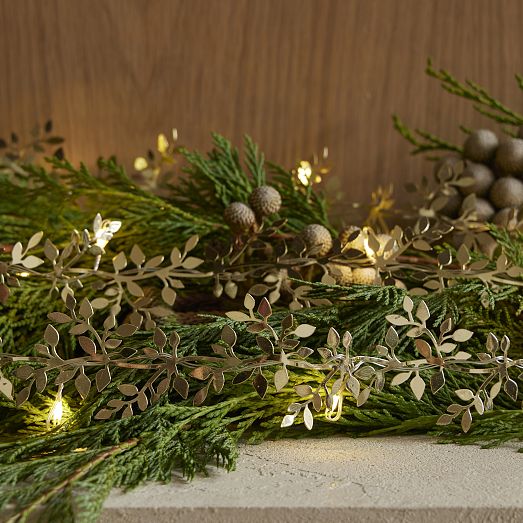 LED Metal Leaf Garland | West Elm