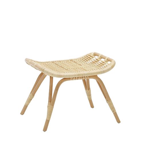 Modern Rattan Footstool | West Elm