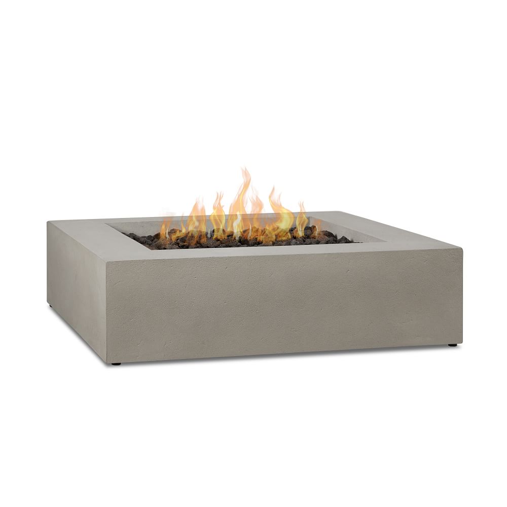 Concrete Low Square Fire Pit Table | West Elm