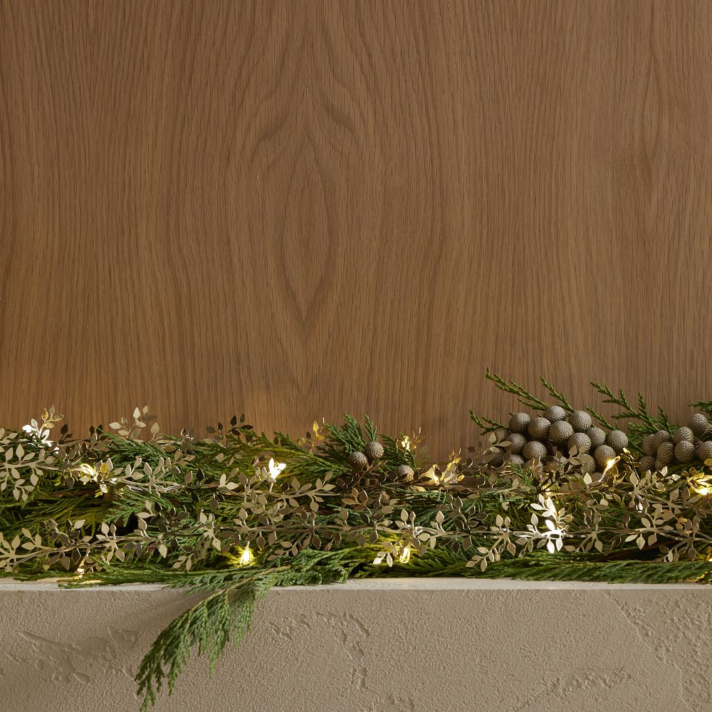 LED Metal Leaf Garland | West Elm