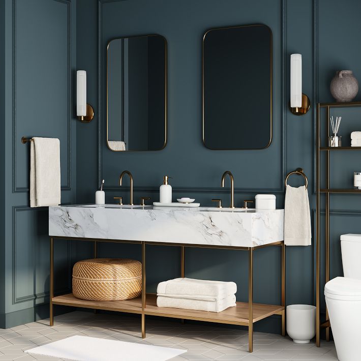 Streamline Marble Double Bathroom Vanity (63") | West Elm