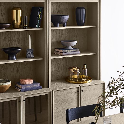 Holmes Modular 2-Door Wood Console w/ Open Hutch (36") | West Elm
