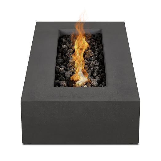 Concrete 56" Low Rectangle Fire Table | West Elm
