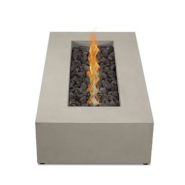 Concrete 56" Low Rectangle Fire Table | West Elm