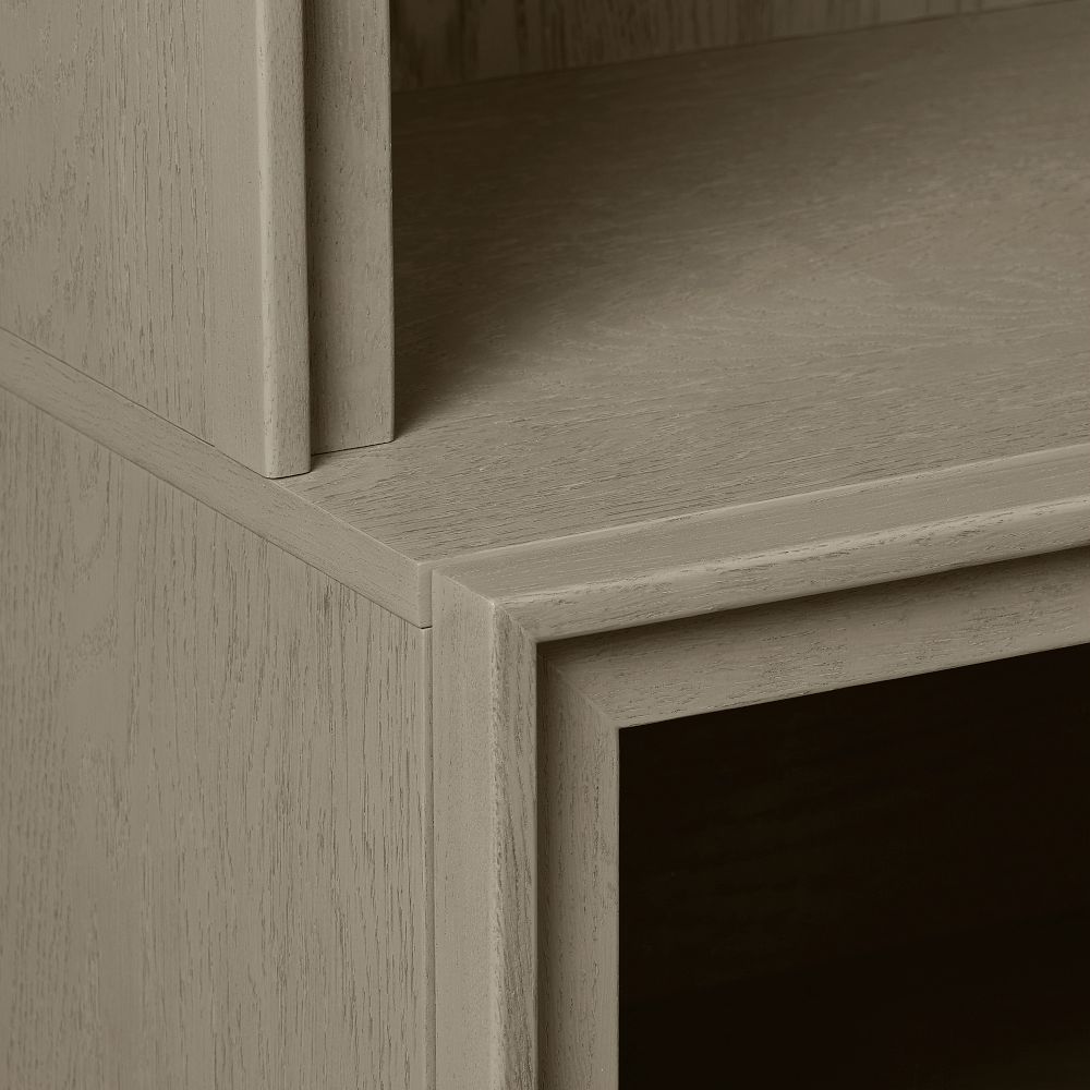 Holmes Modular 2-Door Glass Console w/ Open Hutch (36") | West Elm