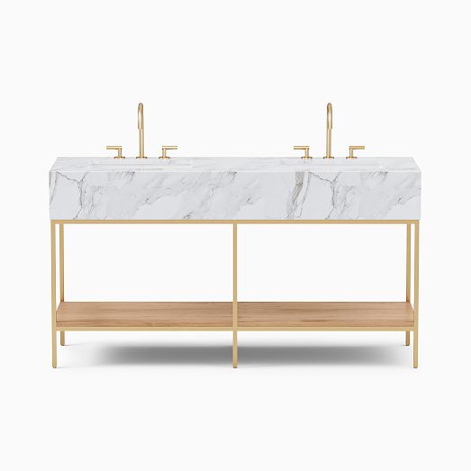 Streamline Marble Double Bathroom Vanity (63") | West Elm