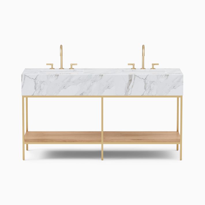 Streamline Marble Double Bathroom Vanity (63") | West Elm