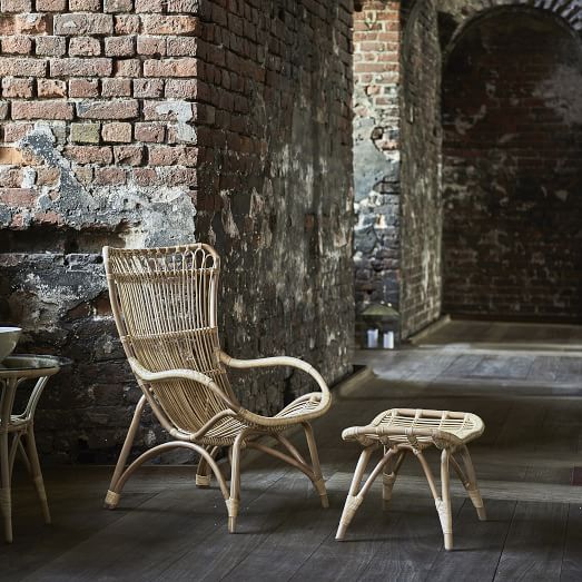 Modern Rattan Footstool | West Elm