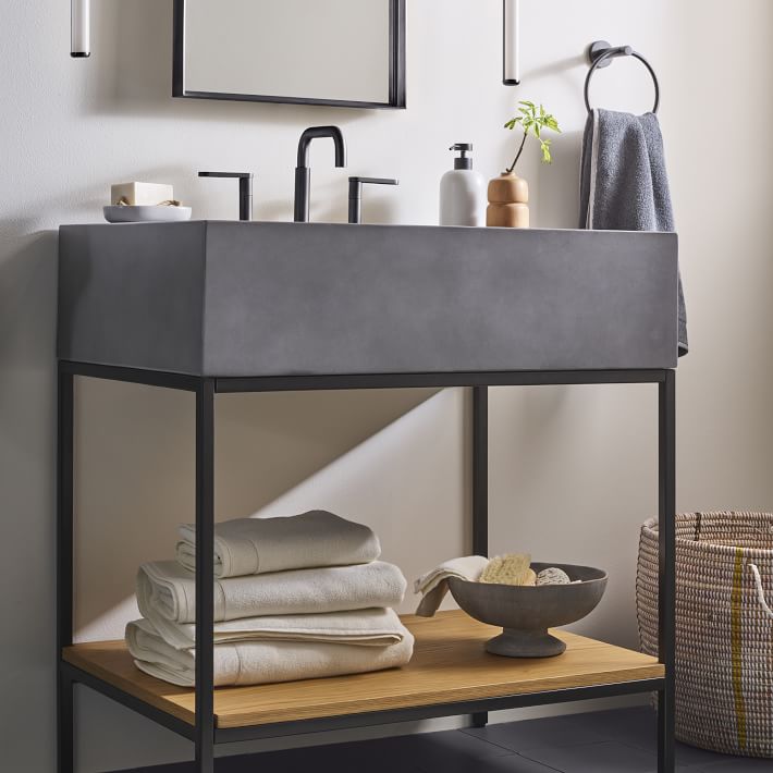 Streamline Concrete Single Bathroom Vanity (31.5") | West Elm