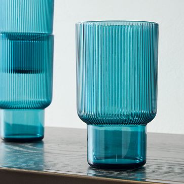 Fluted Acrylic Tall Drinking Glass Sets | West Elm