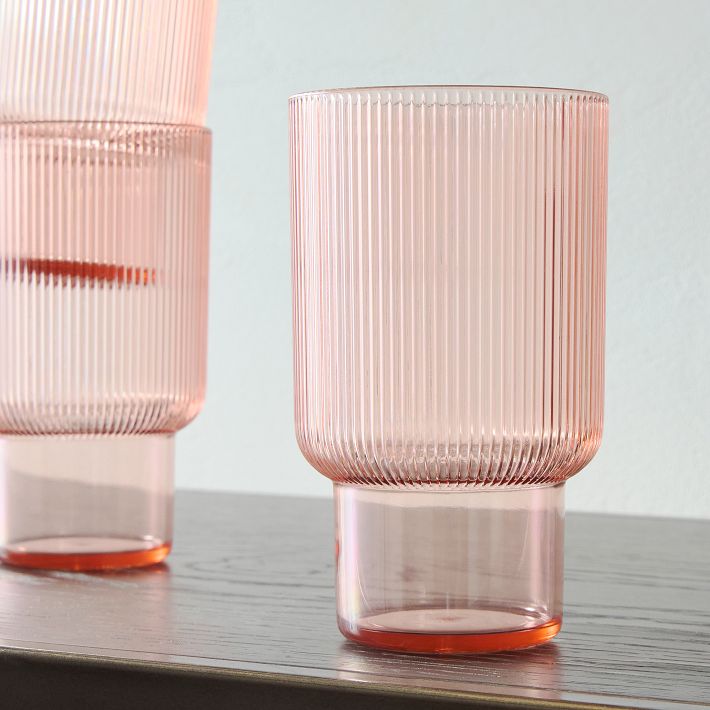 Fluted Acrylic Tall Drinking Glass Sets | West Elm