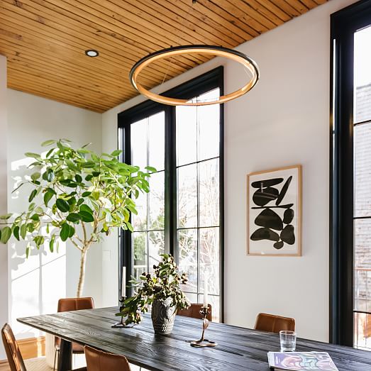 Perforated Single LED Chandelier (35") | West Elm
