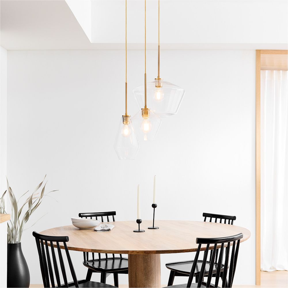 Sculptural Glass 3-Light Geo Chandelier (15"–19") | West Elm