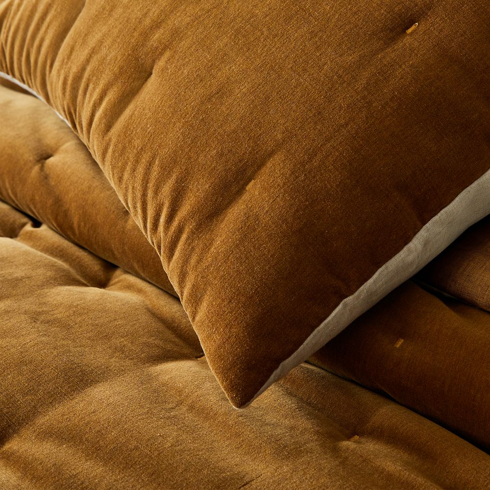 Classic Cotton Velvet Tack Stitch Quilt & Shams | West Elm