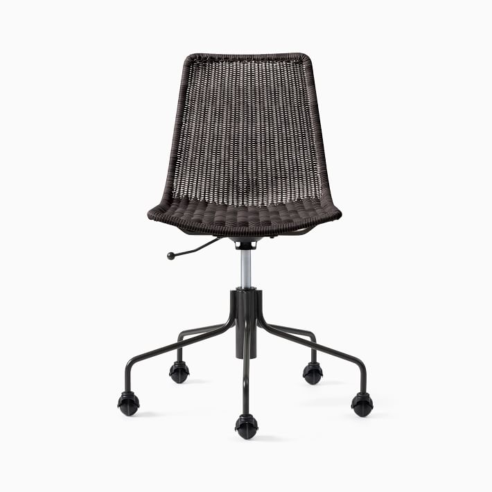 Slope Wicker Swivel Office Chair | West Elm