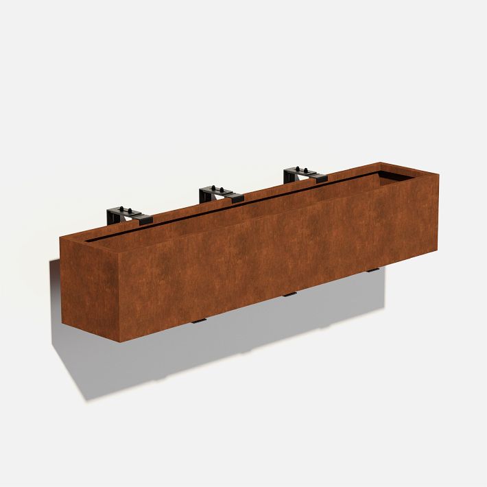 Veradek Corten Steel Indoor/Outdoor Railing Planter | West Elm