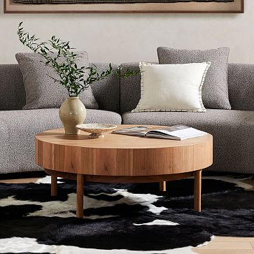 Wood Drum Round Coffee Table (42") | West Elm