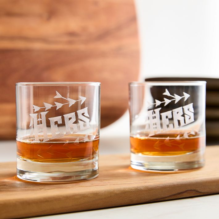 Love & Victory Engraved Couples Glass (Set of 2) | West Elm