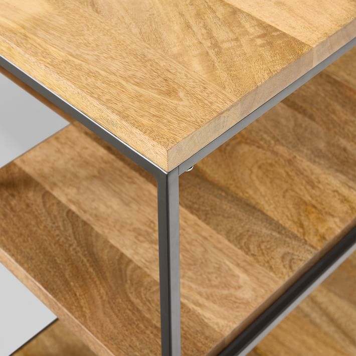 Industrial Storage Modular L-Shaped Desk w/ Open Shelves | West Elm