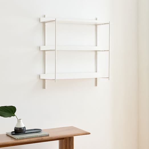 Floating Lines Metal Wall Shelf - 3-Tiered | West Elm
