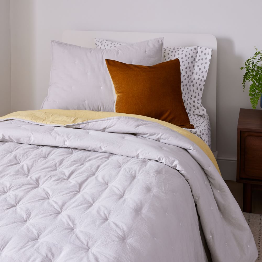 Reversible Washed Cotton Percale Quilt & Shams | West Elm