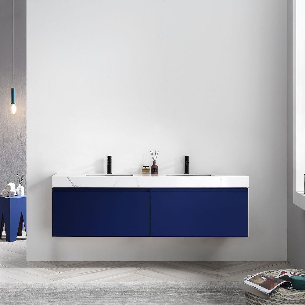 Baylor Floating Double Bathroom Vanity (48"–72") | West Elm