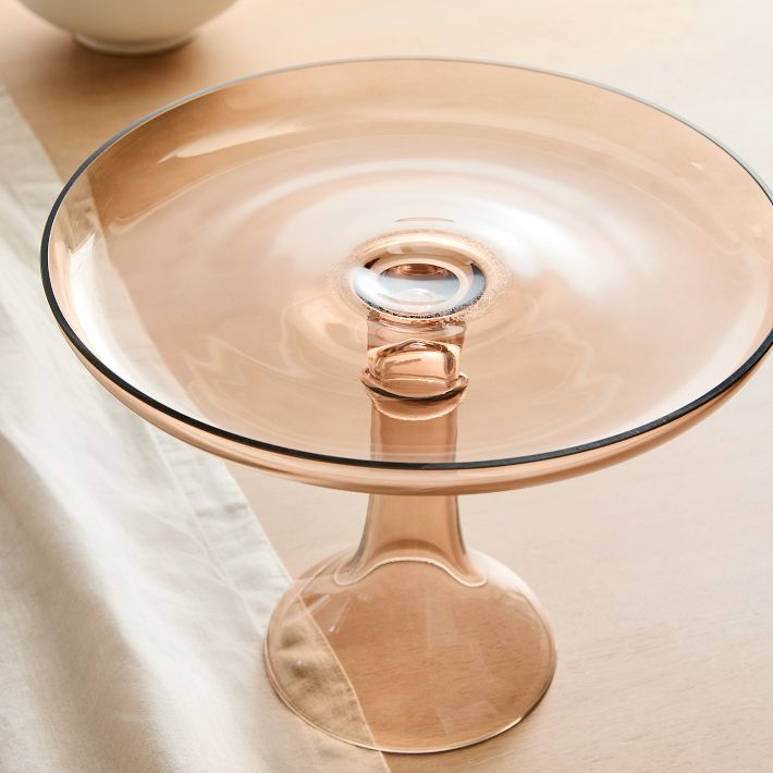 Estelle Colored Glass Cake Stand & Dome | West Elm