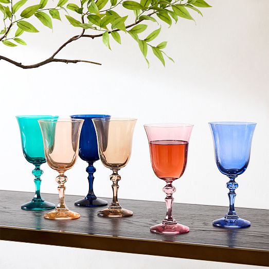 Estelle Colored Glass Regal Goblet Glass (Set of 6) | West Elm