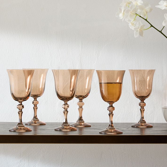 Estelle Colored Glass Regal Goblet Glass (Set of 6) | West Elm