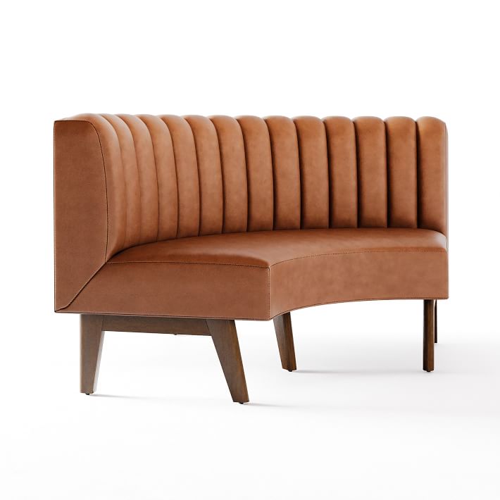 Novak Vegan Leather Banquette - Vertical Channel Tufting | West Elm