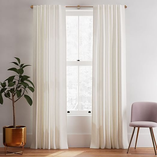 Textured Luxe Linen Curtain | West Elm