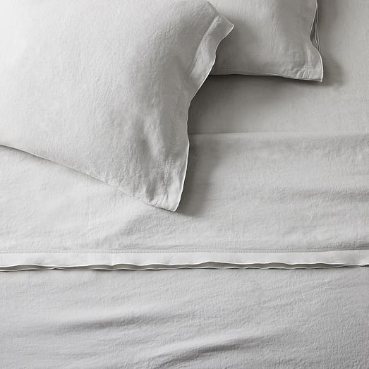 European Flax Linen Merrow Edge Sheet Set & Pillowcases | West Elm