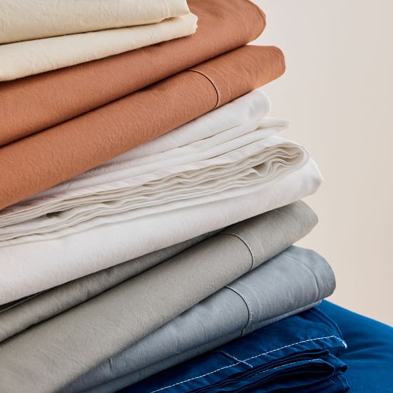 Organic Washed Cotton Sheet Set, Bed Sheets | West Elm