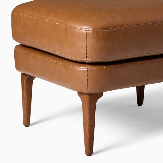 Auburn Leather High-Back Chair Ottoman | West Elm