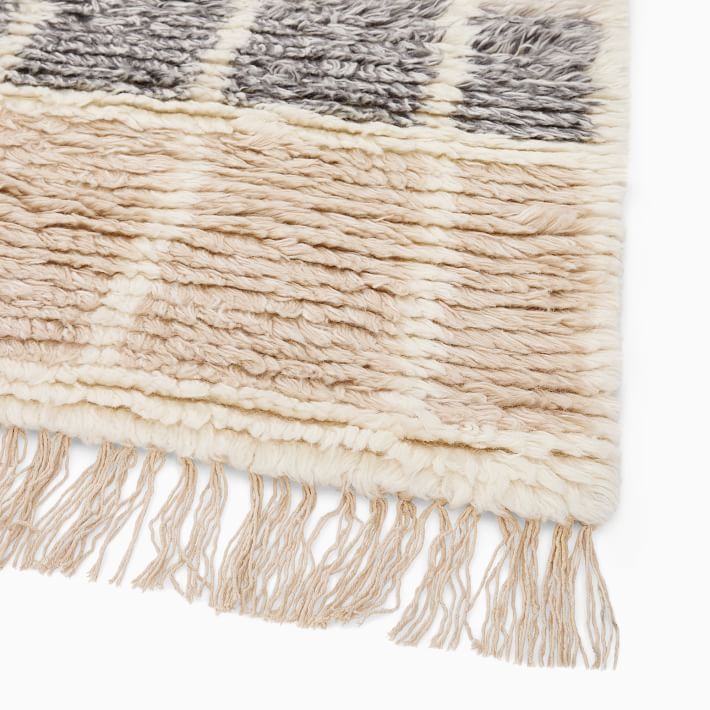 Grid Plaid Shag Rug | West Elm