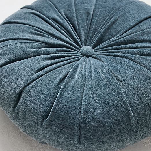 Classic Cotton Velvet Tufted Round Pillow | West Elm
