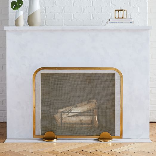 Deco Metal Fireplace Screen | West Elm